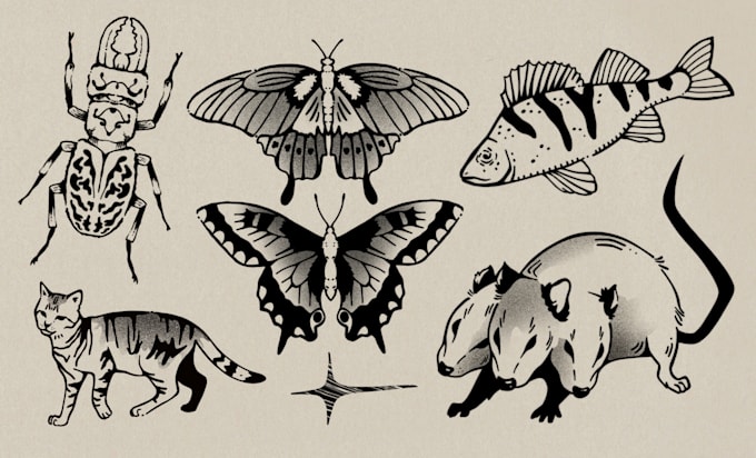 Make a unique animal tattoo design for you by Yupddy | Fiverr