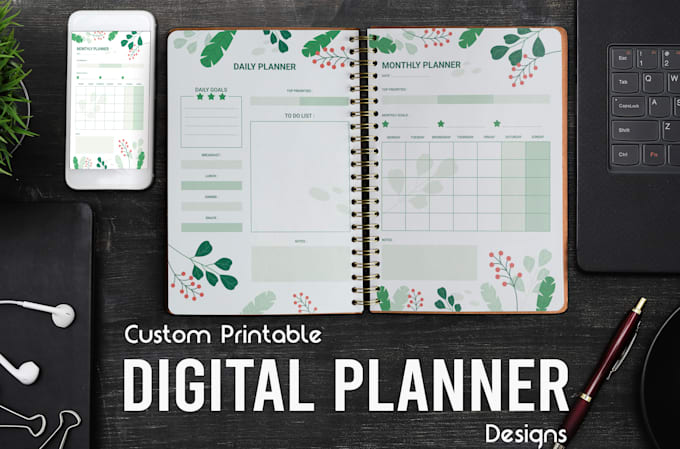 Design custom digital planner, journal, calendar for you by Grafixclub ...