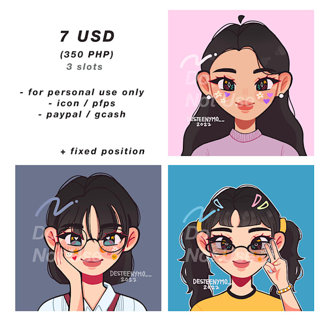 Draw simplified chibi icons of your character for your icon by Kaiarts ...