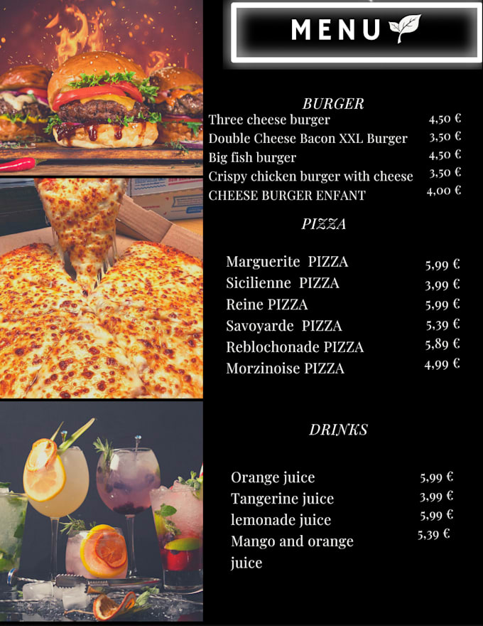 Do nice menu for you by Semsemtoutou | Fiverr