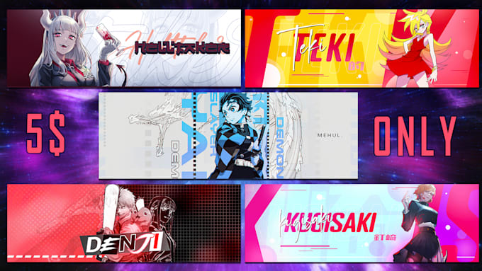 Design awesome anime banner or header for twitter yt etc by ...