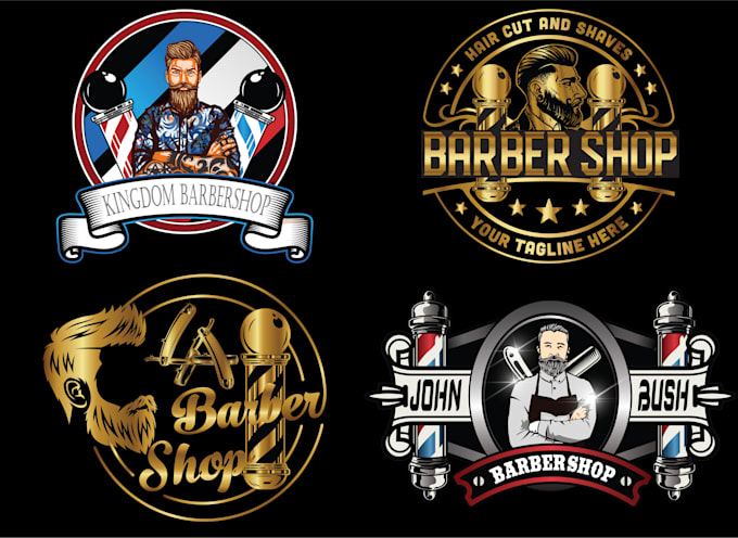 Unique vintage, emblem, retro, barber, hair salon barbershop logo by ...