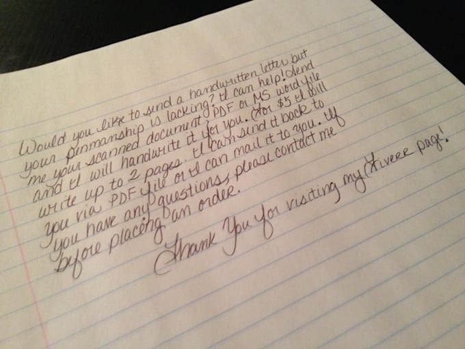 Handwrite your letter or document by Julietspirates | Fiverr