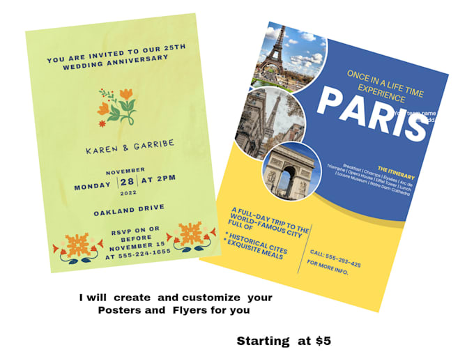 Make and customize all your flyers, invitation etc by Inspirek3 | Fiverr
