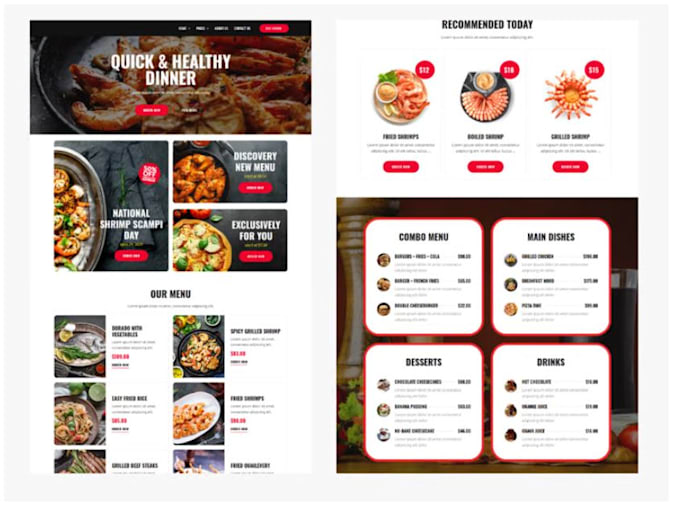 Design a restaurant website with online food ordering and delivery by ...