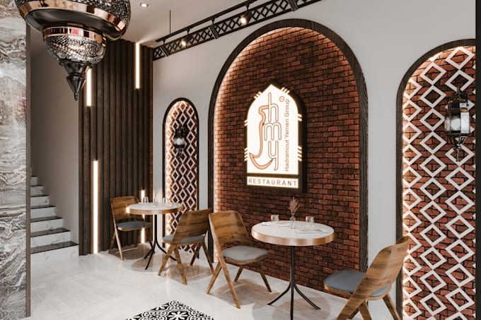 Design your restaurant or cafe shop and gym by Azizalkass | Fiverr