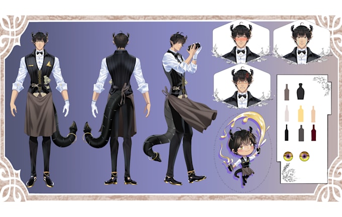 Make design character sheet like anime or manhwa by Daldalezz | Fiverr
