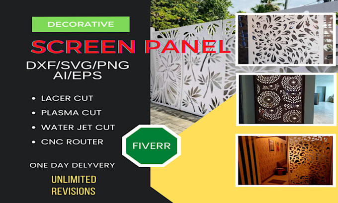 Create decorative screen panel design for laser cnc cut by Shami_sam ...