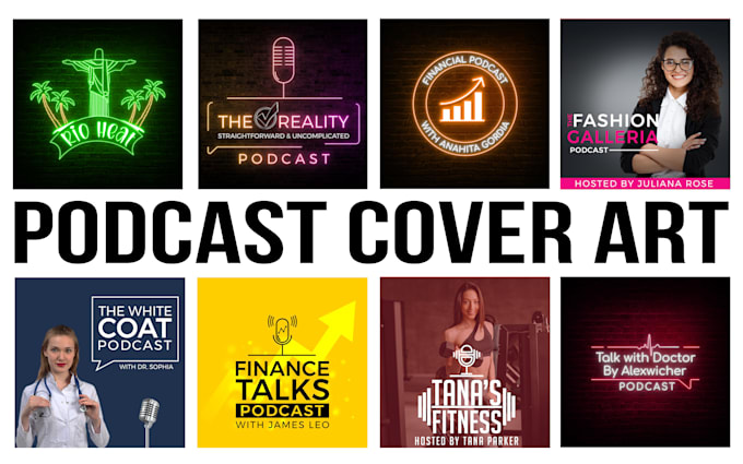 Design creative neon podcast cover artwork for you by Ahsanpixelz | Fiverr