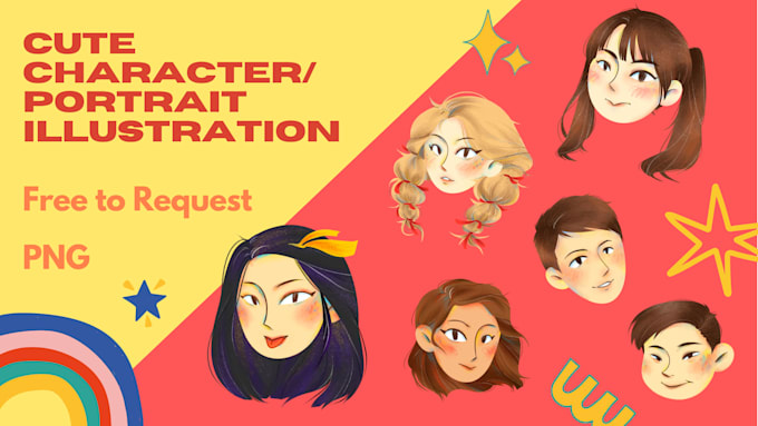 Do portrait illustration, character design, cute portrait by ...