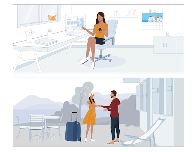 Create flat vector illustrations for you by Zang_93 | Fiverr