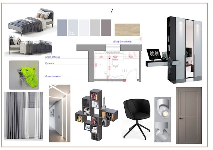 Create interior design mood board and floor plans by Akdesign19 | Fiverr