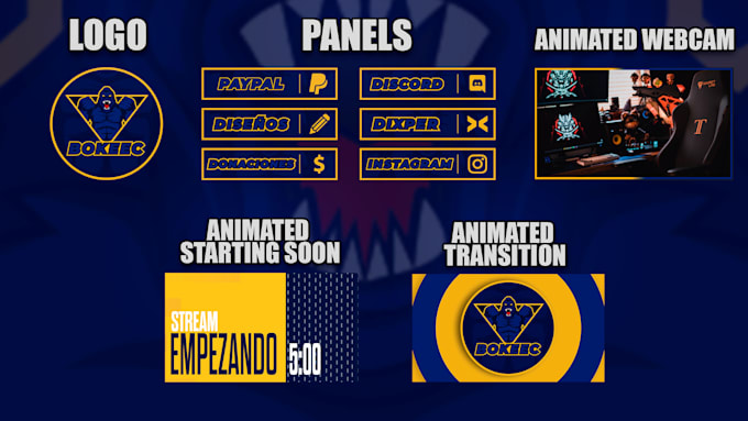 Design custom twitch overlays, panels, webcams, logo, startscreens and ...