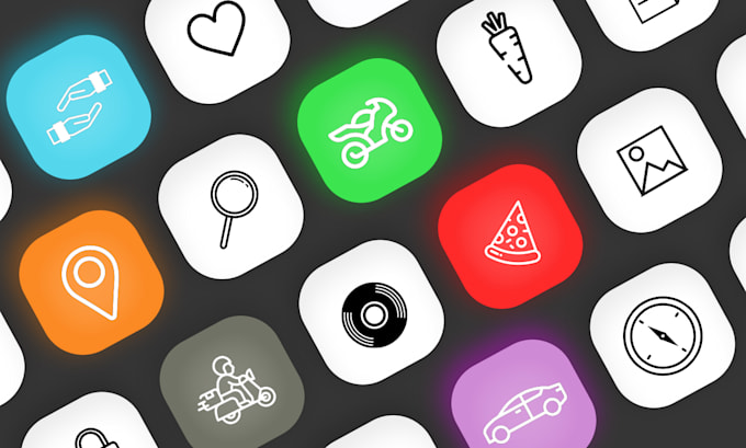 Design a unique, simple and modern custom icon set for your website and ...