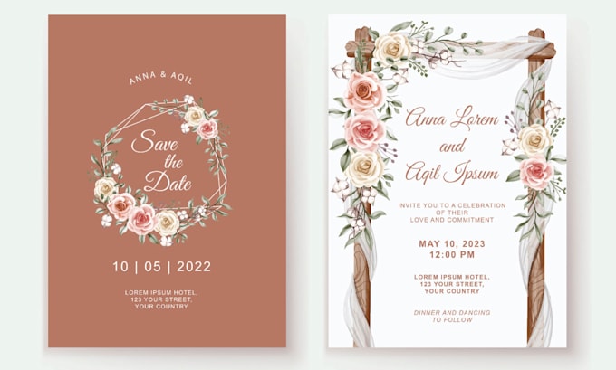 Design a unique wedding invitation card by Expertpro43 | Fiverr