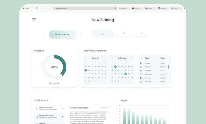 Create a professional business dashboard ui ux design by ...