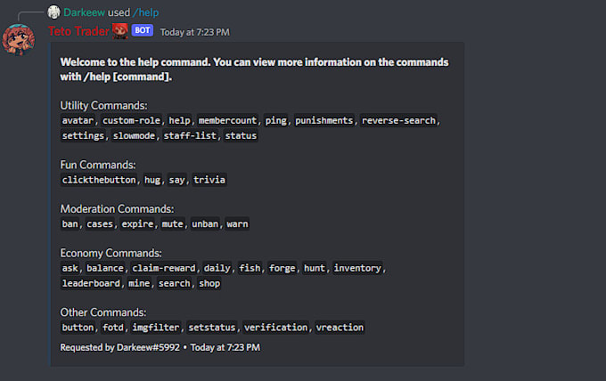 Create A Custom Discord Bot For You By Darkeew Fiverr