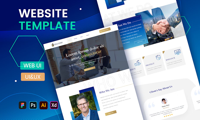 Design web ui ux or website template or mockup in photoshop psd, adobe ...
