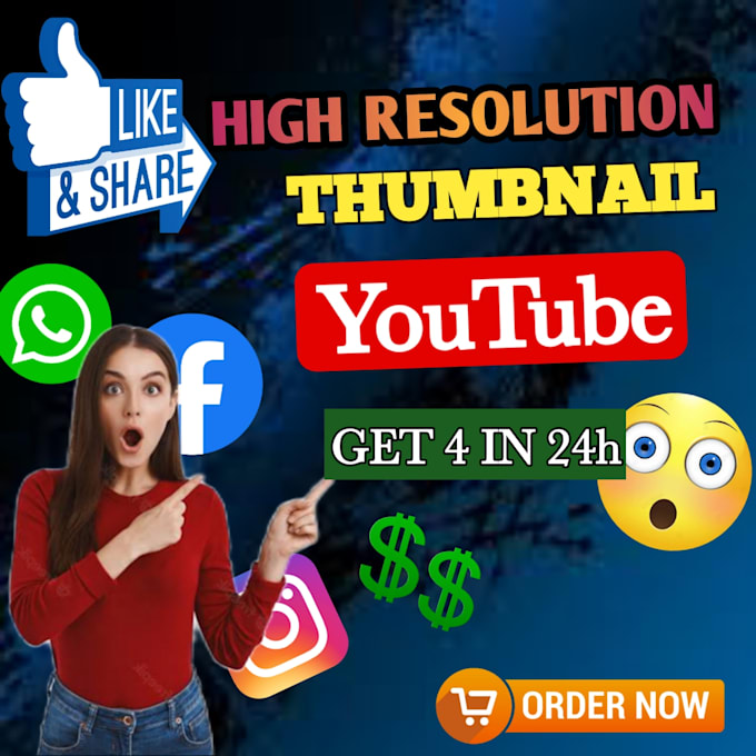 Create 3 hight resolution youtube thumbnail in 2 hours by Imad_bm | Fiverr