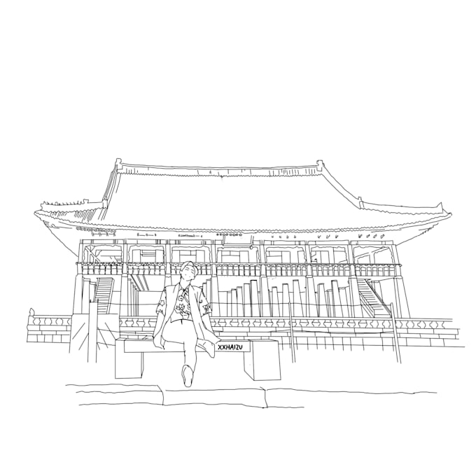 Draw simple line art by Xxhaizu | Fiverr