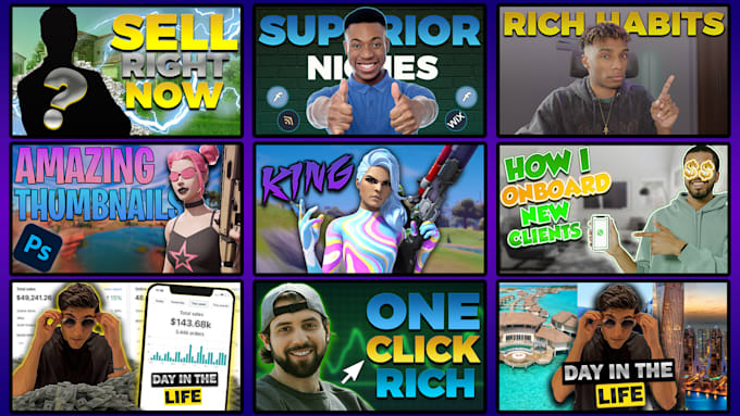 Design engaging, eye catchy youtube thumbnails by Shibatuprety | Fiverr