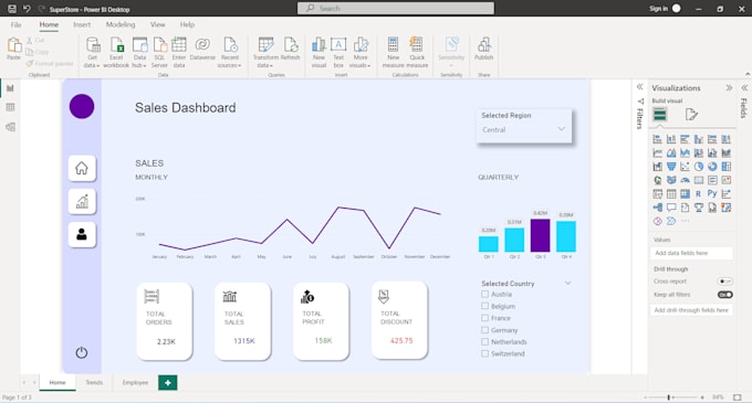 Create power bi dashboards and reports by Omerashrf | Fiverr