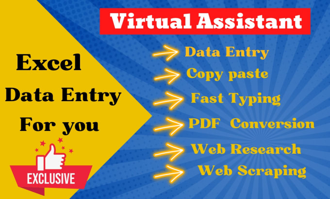 Assist Excel Data Entry Copy Paste Typing Virtual Assistant Data