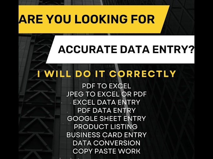 Do perfect data entry in excel, word, google sheets by Mohinibeluse ...
