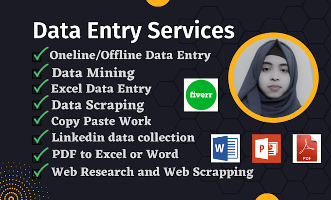 Data entry, copy paste, web scraping and excel data entry by Sumiakter_77 | Fiverr