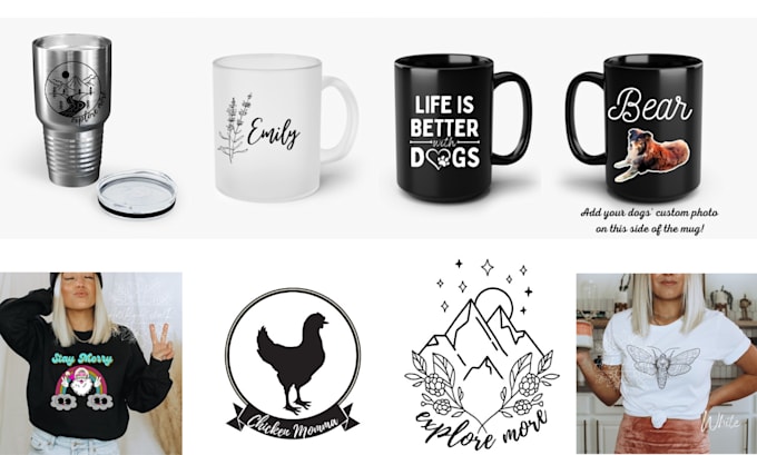 Create printed merchandise with logo and graphics or design graphics ...