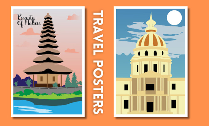 Design travel poster, vintage poster, retro poster or film poster ...