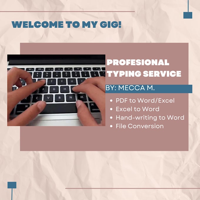 Provide Professional Typing Service By Meccamagsino Fiverr 