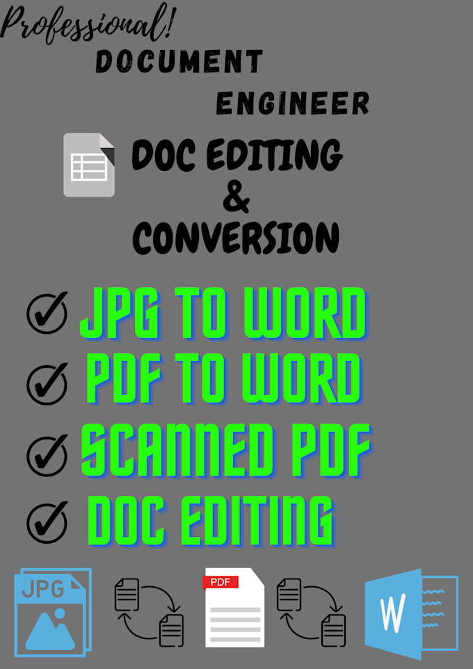 Do jpg pdf to ms doc and data entry by Hashir4554 | Fiverr
