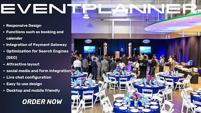 Do event planner landing page and event planning website design by Olubunmo | Fiverr