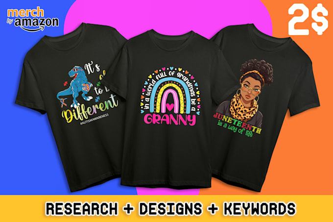 Make a trending designs for your merch by amazon and etsy store by ...