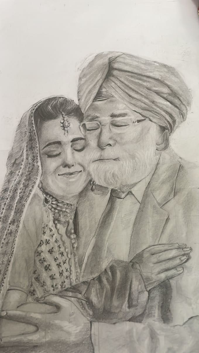 Draw you a detailed portrait for you and your loved ones by ...