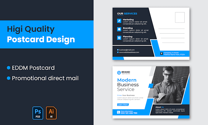 Do promotional direct mail, eddm postcard design in 24 hours by ...