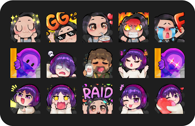 Create custom emotes for your twitch or discord by Elisofia | Fiverr