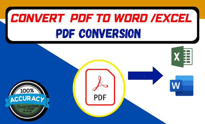 Convert pdf to excel pdf conversion immediately by Samsunnar1 | Fiverr