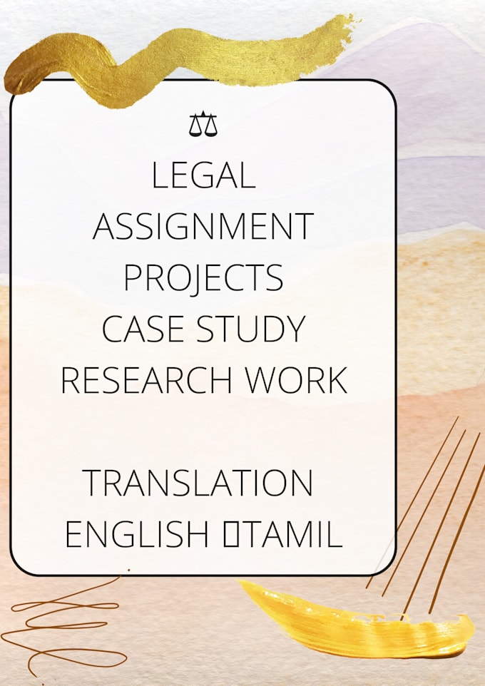 Do legal assignment as well as law based works by Mukilanm | Fiverr