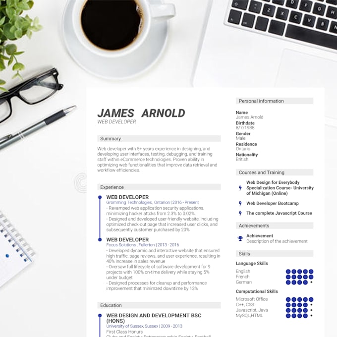 Create professional and unique eye catching resume design by Nimha96 ...
