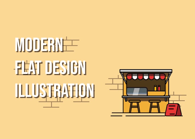 Create modern flat design illustration by Olandhika | Fiverr