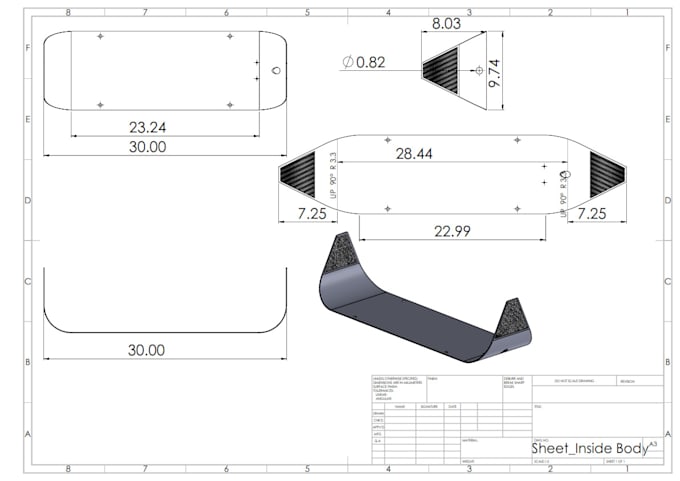 Any sheet metal design dxf 3d model by C_chin | Fiverr
