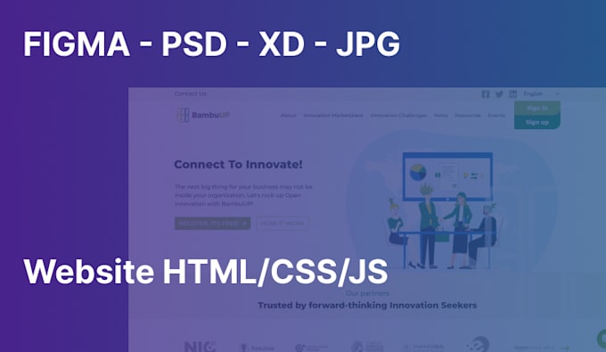 Convert figma, psd, xd, jpg to web html,css,js by Tuanvannguyen | Fiverr