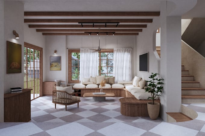 Do interior design with realistic 3d rendering by Tifchups | Fiverr