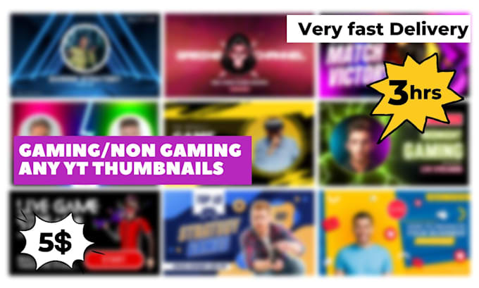 Do gaming thumbnails for youtube, video editing by Nitishsudar | Fiverr