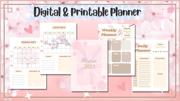 Make digital or printable planner using canva by Trupticake | Fiverr