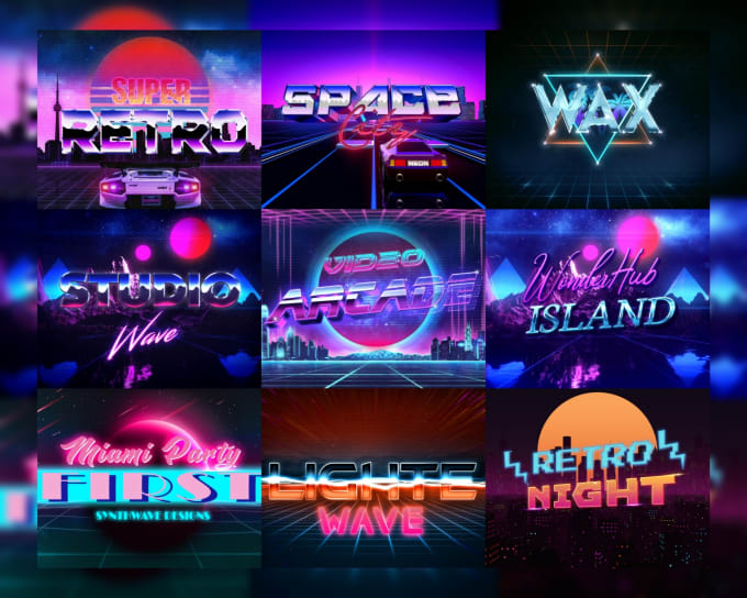 Design a 80s style neon text effect logo designs by vaporwave by ...