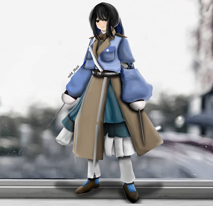 Draw 2d character illustrations feel like 3d by Vald_illust | Fiverr