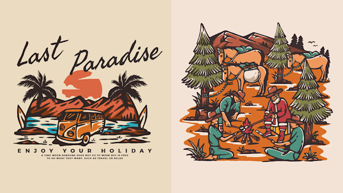 Make vintage hand drawn style illustration for your brand by ...